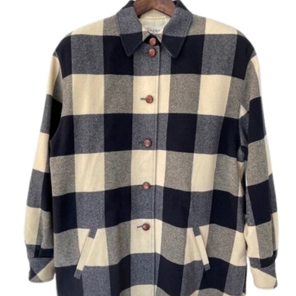 Basler | Jackets & Coats | Vintage Lambswool Angora Buffalo Check Plaid ...